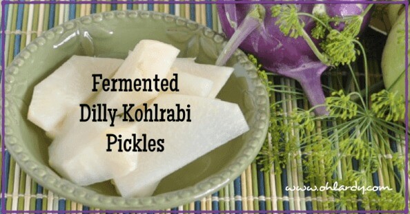 Fermented Kohlrabi Pickles with Dill